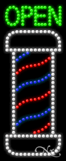Barber Open (vertical) – Flashing Neon Signs